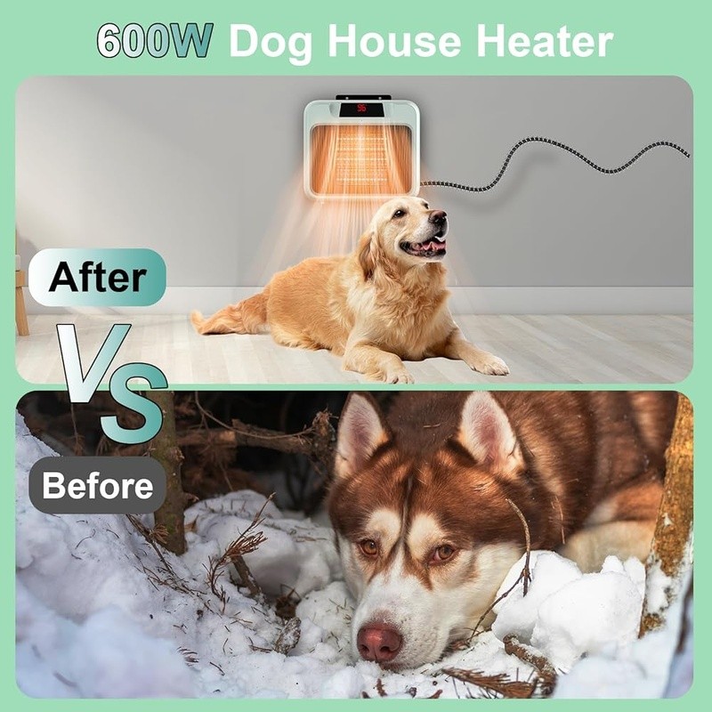 Outdoor Pet Heater Adjustable 300W 600W Safe Design Fast Heating Dog ...