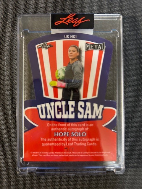 2025 Leaf Independence Day Uncle Sam HOPE SOLO #1/1 Silver Auto Jersey ...