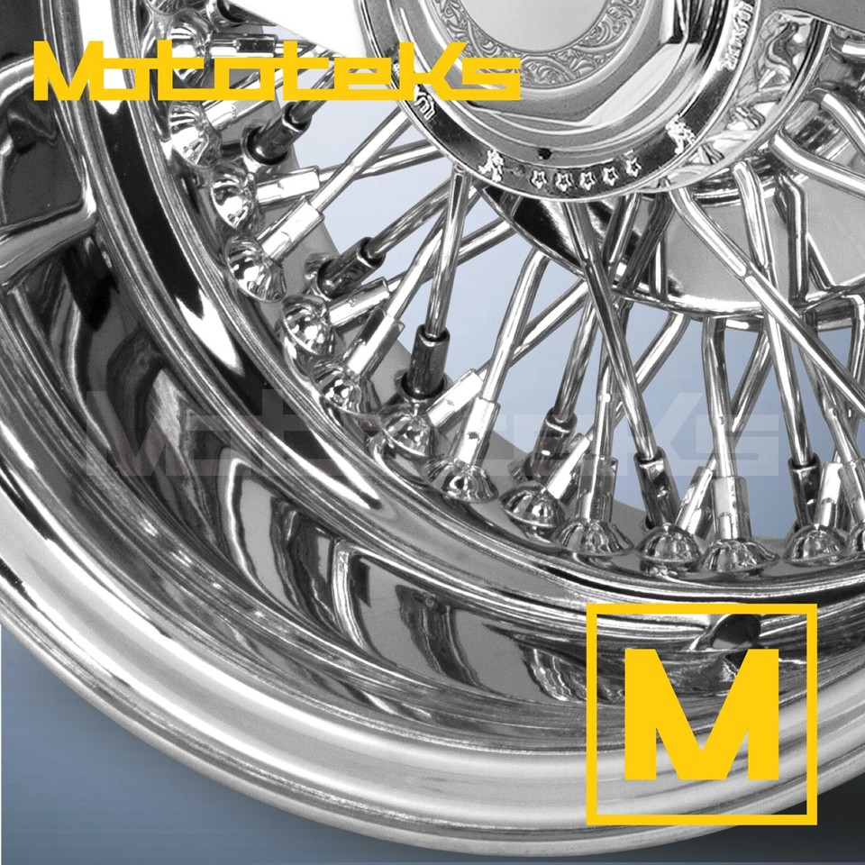 14X7 LUXOR WIRE WHEELS 72 CROSS REV RIM CHROME SINGLE 1 PIECE WHEEL SET ...