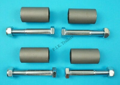 4 x Leaf Spring Eye Bush 28mm x 50mm with 80mm Bolts for Ifor Williams ...