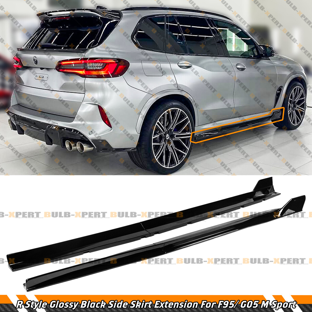 For 2019-25 BMW F95 G05 X5 M Sport X5M R Style Glossy Black Side Skirt ...