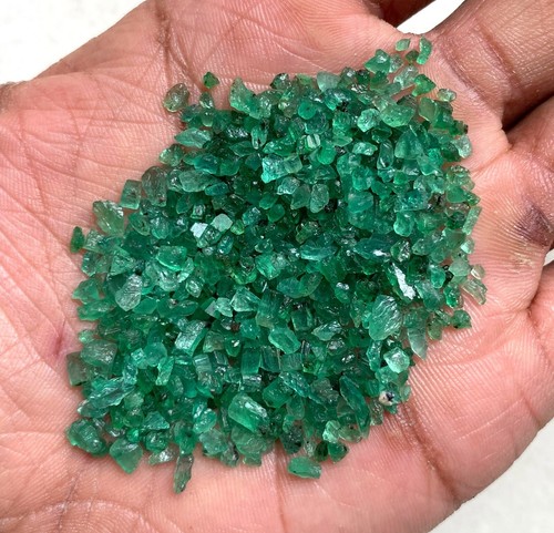 50CRTs AA Genuine Zambian Emerald Rough GEM 2 to 5mm Loose Green ...