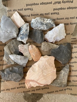 Flint Knapping Heat Treated Raw Material Flakes Spalls Preforms Bifaces ...