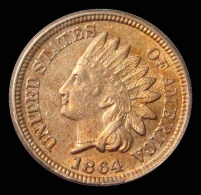 1864 COPPER NICKEL INDIAN HEAD CENT ABOUT UNC CONDITION | eBay