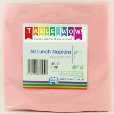 Light Pink 2 Ply Lunch Napkins Pk 50 | eBay