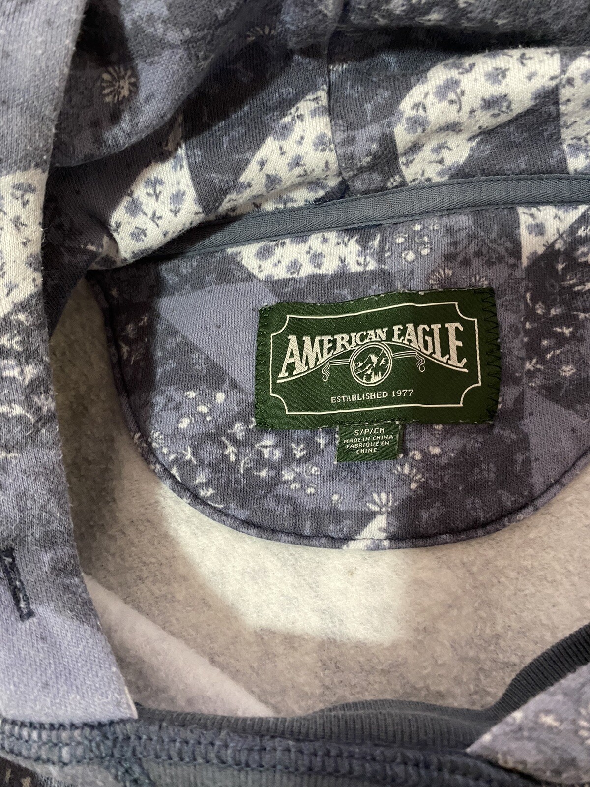 American Eagle Patchwork Hoodie Size Small | eBay