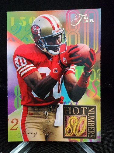 JERRY RICE 1994 FLEER FLAIR HOT NUMBERS INSERT #9 SAN FRANCISCO 49ERS ...