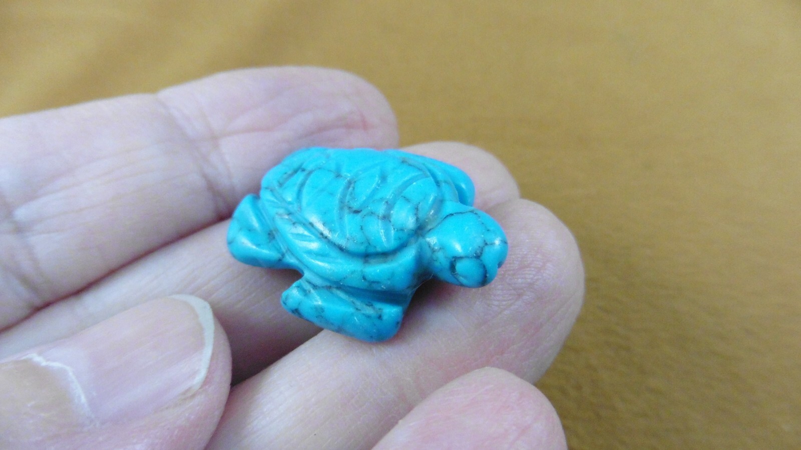 (Y-TUR-SE-504) 1" SEA TURTLE BLUE HOWLITE carving FIGURINE gemstone ...
