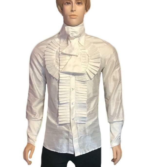 Men's Silk Ruffled Details Shirt | eBay