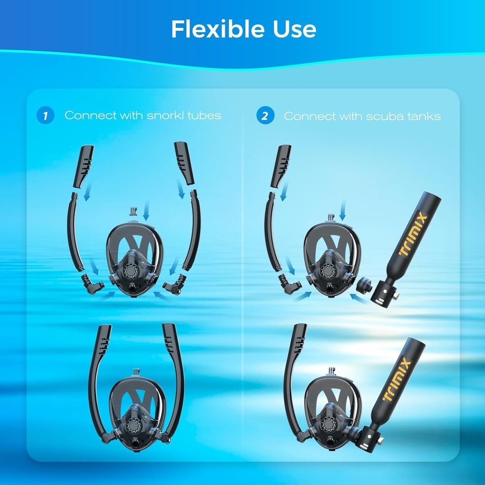 TRIMIX Mini Scuba Diving 0.5L Lung Tank Snorkeling Mask Hand Pump ...