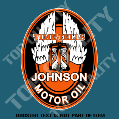 VINTAGE JOHNSON GASOLINE Decal Sticker Vintage Retro Mancave Hot Rod ...