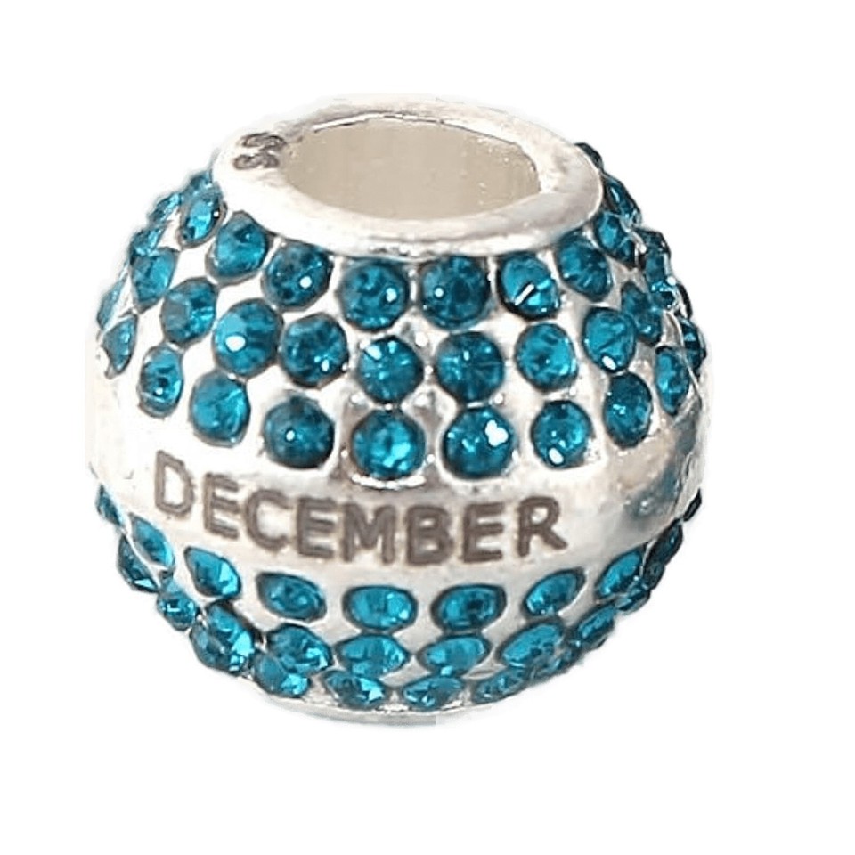 Birthstone Charms for Bracelets Spacer Bead With Month Engraved on ...