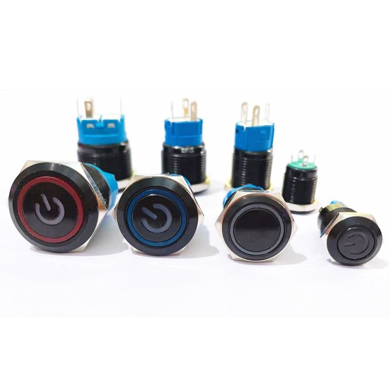 Metal Black Push Button Switch LED Momentary Latching Pc Boat Car Light ...