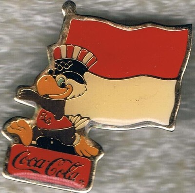 1984 Los Angeles Coca-Cola Sam Monaco Olympic Team NOC Mascot Sponsor ...