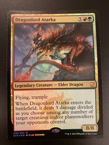 Foil Dragonlord Atarka MTG Dragons of Tarkir #216 Mythic Card NM ...