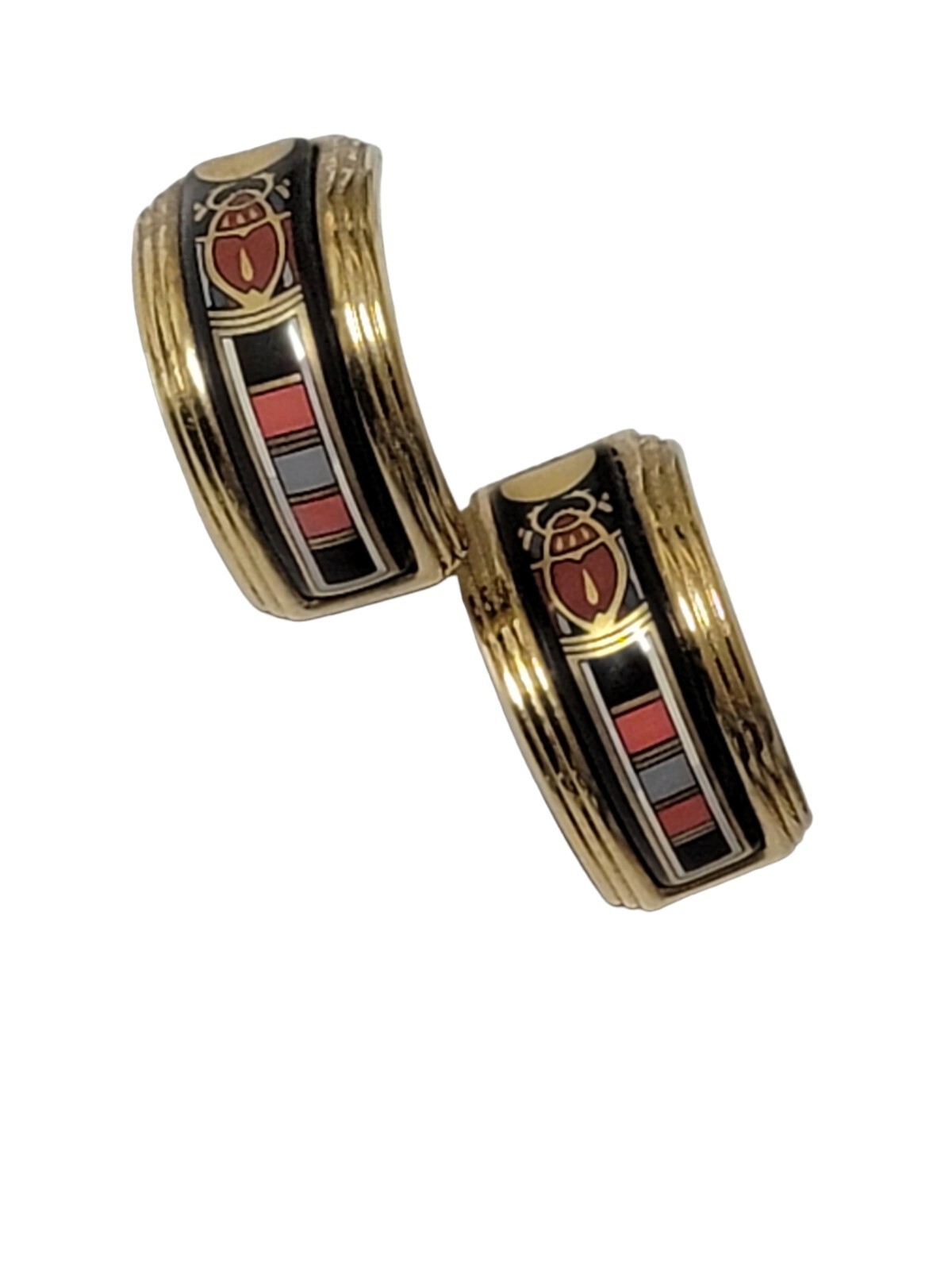 Michaela Frey Wien Signed Clip-On Egyptian Revival Ea… - Gem