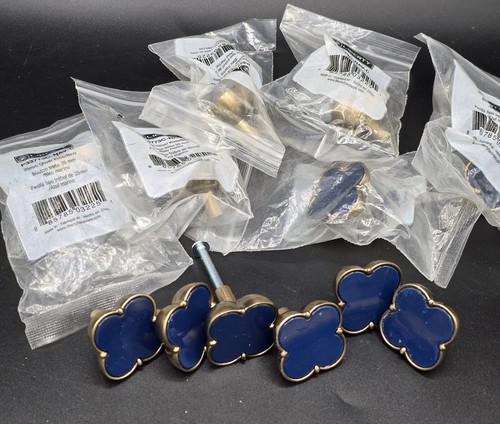 12 Liberty 35mm Clover Knob Drawer Pull Navy Blue Champagne Bronze P33773C - NAV | eBay