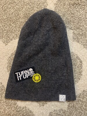 SoulCycle Gray Wool Cashmere Blend Turn It Up 20 Beanie Hat | eBay