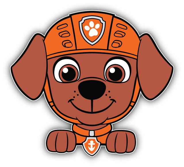 Paw Patrol Cartoon Zuma Head Sticker Bumper Decal - ''SIZES'' | eBay