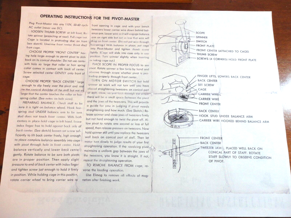 Watchmakers Balance Pivot Polishing Tool "Pivot Master" | eBay