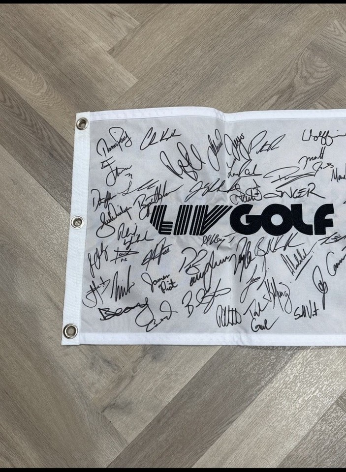 LIV Golf Flag Multi Signed Inc Bryson DeChambeau,Smith,Hatton,Poulter+ ...