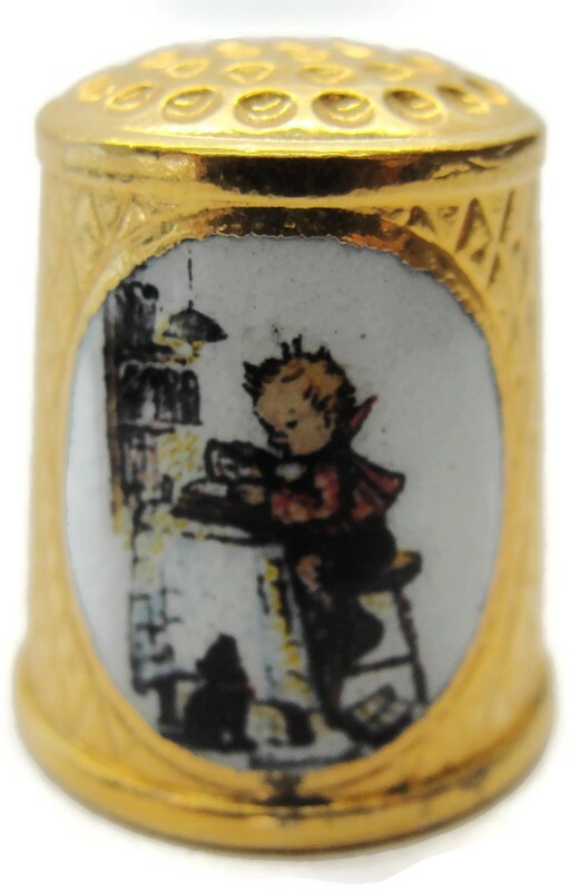 Vintage Gold Plated Metal Child Thimble J. Hummel | eBay