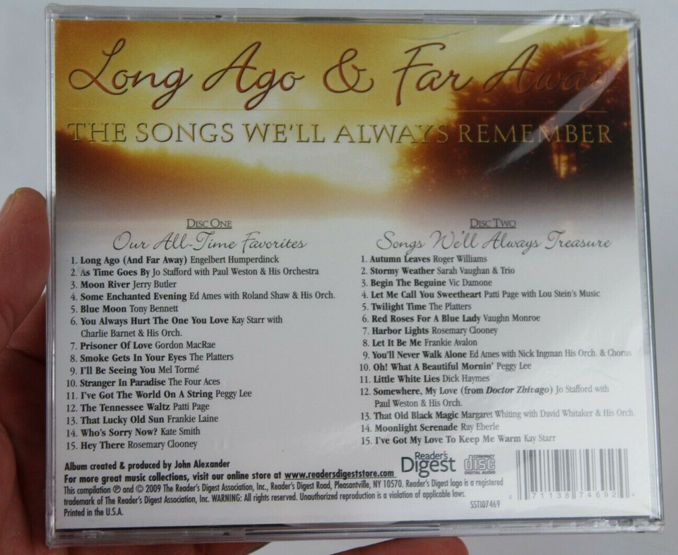READERS DIGEST THE SONGS WE'LL ALWAYS REMEMBER DOUBLE CD SEALED *QUICK ...