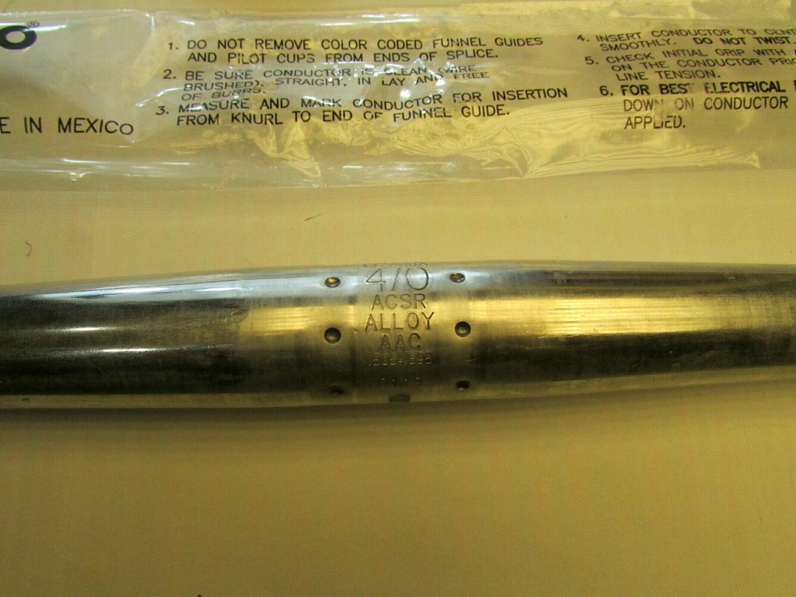 New Hubbell Automatic Overhead Line Splice for 4/0 AAC, AAAC ACSR ...