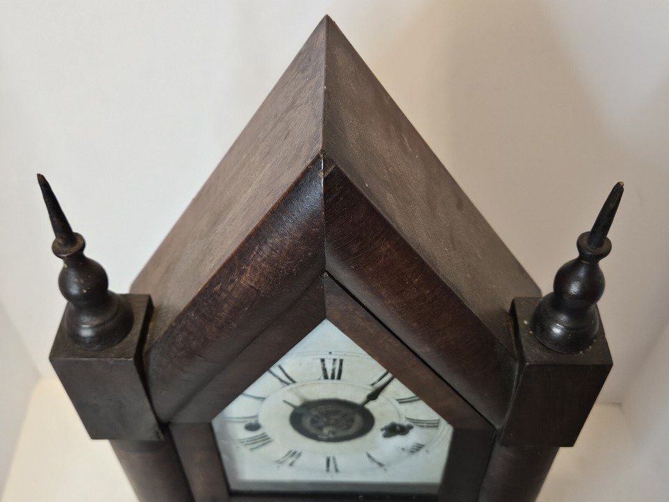 Antique 1870's TERRY & ANDREWS 8 Day Victorian Lyre Mvmt. Steeple Alarm ...