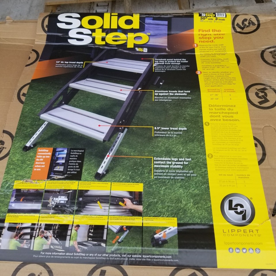 NEW Lippert 791573 RV and Travel Trailer Solid Triple Step for Entry ...
