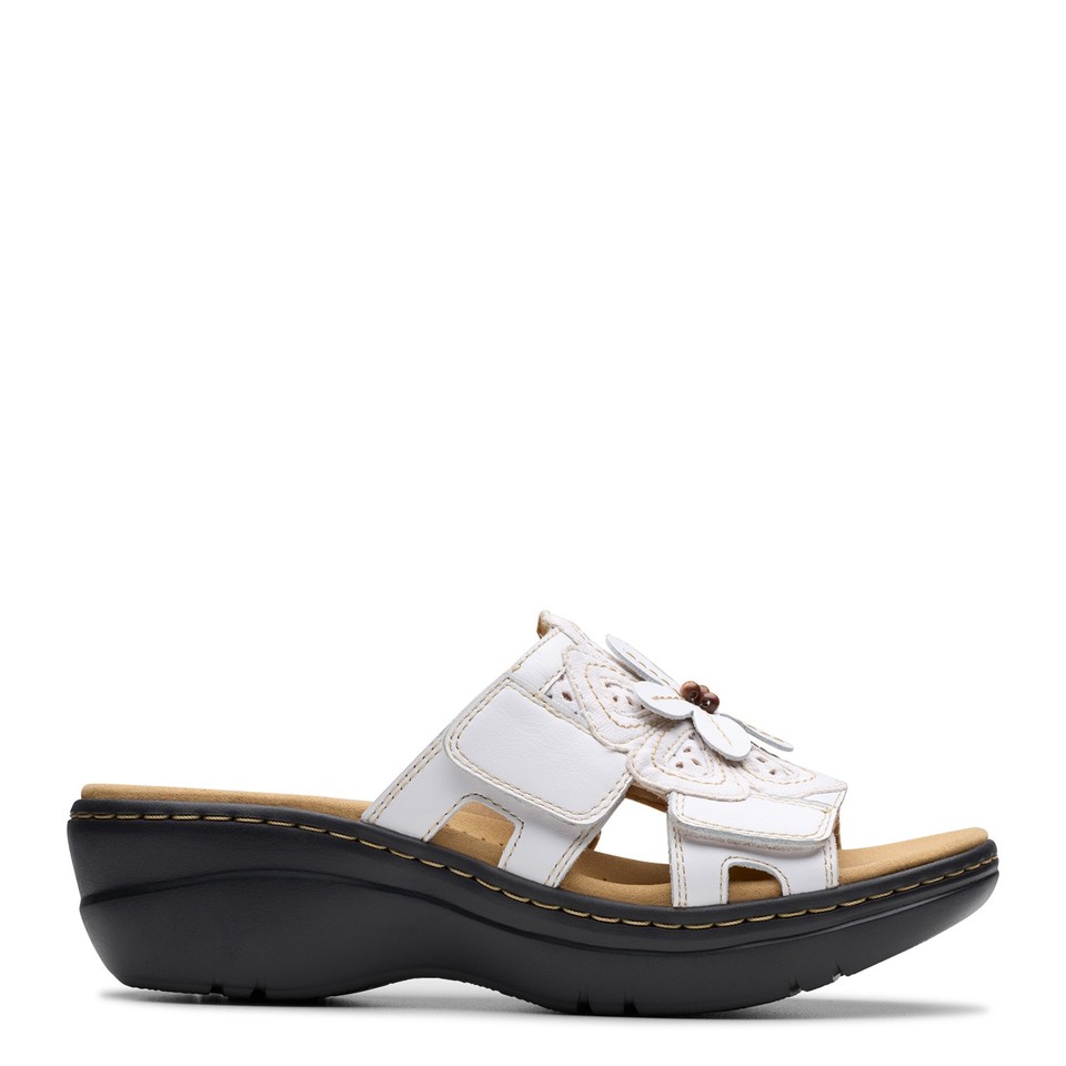 Women's Clarks, Merliah 2 Belle Sandal 26181724 White LEATHER | eBay