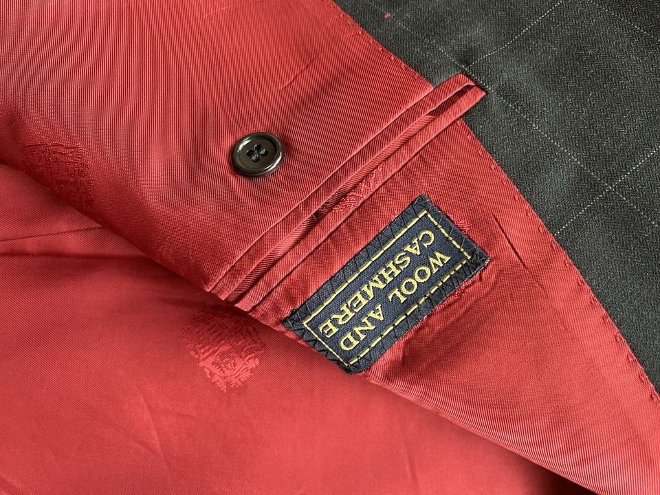 Crombie 38R wool and cashmere ‘window pane’ pattern suit | eBay UK