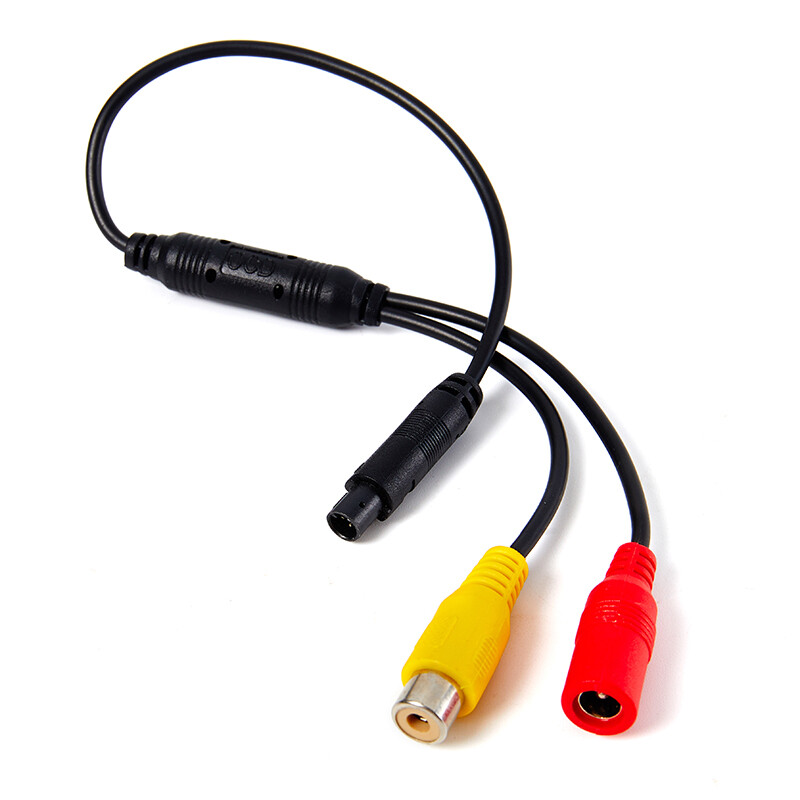 Car Reverse Backup Rear View Camera 4-Pin Male Connector To RCA Wire ...