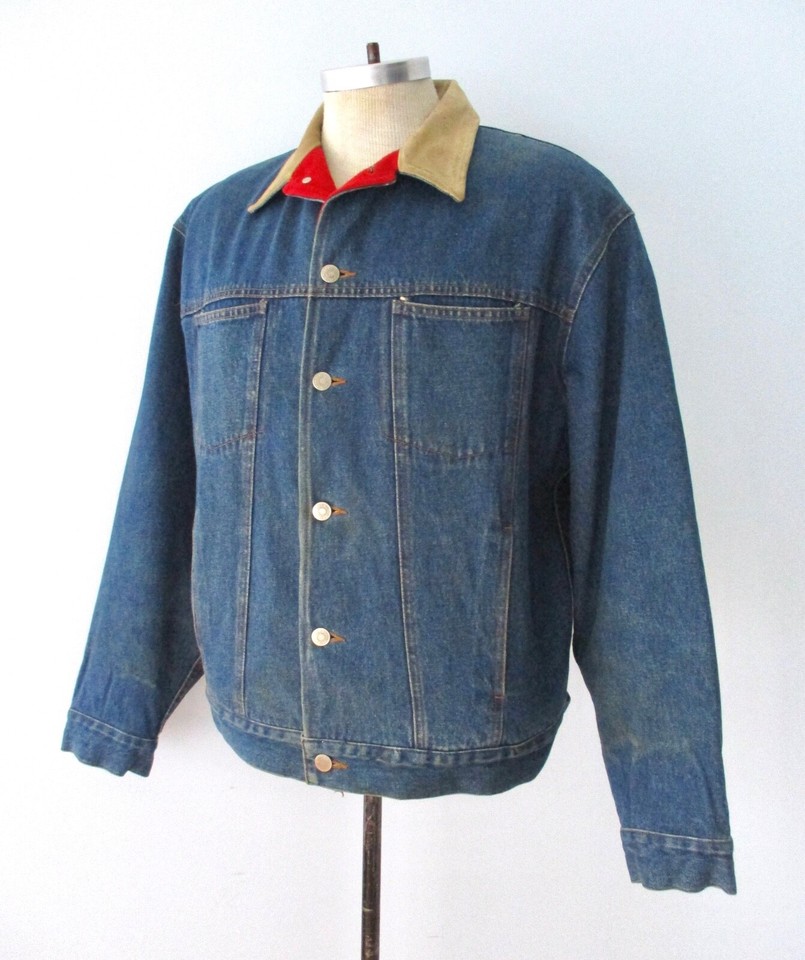 J Crew Oarsman Denim Jean Trucker Jacket Wool Blanket Lining Real Suede ...