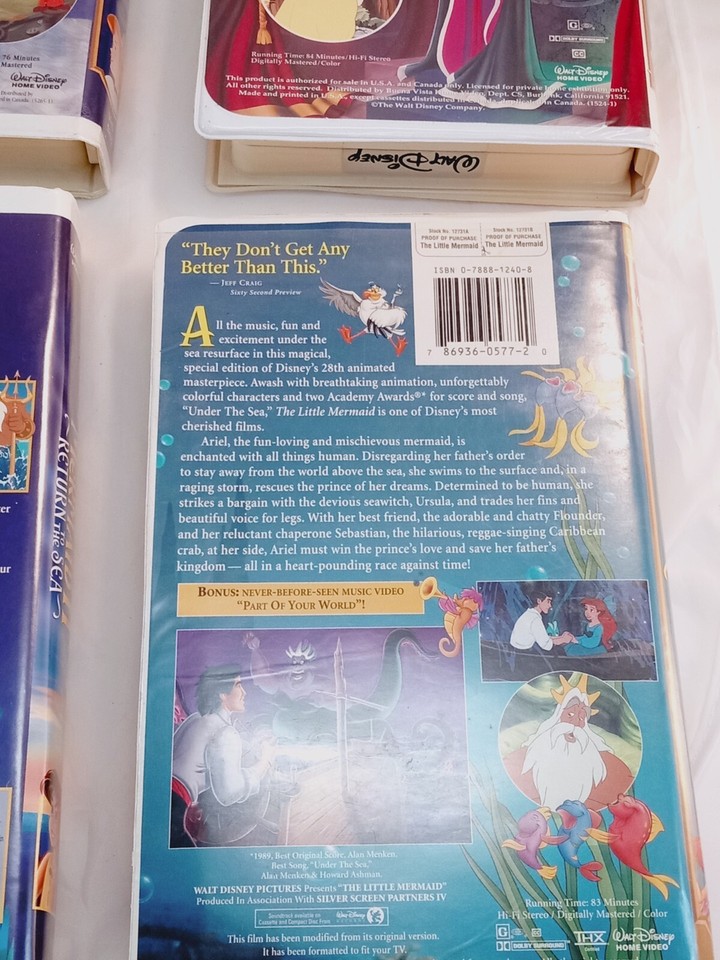 Walt Disney Classic VHS Bundle Lot of 6 (VHS, Clamshell Cases) Quick ...