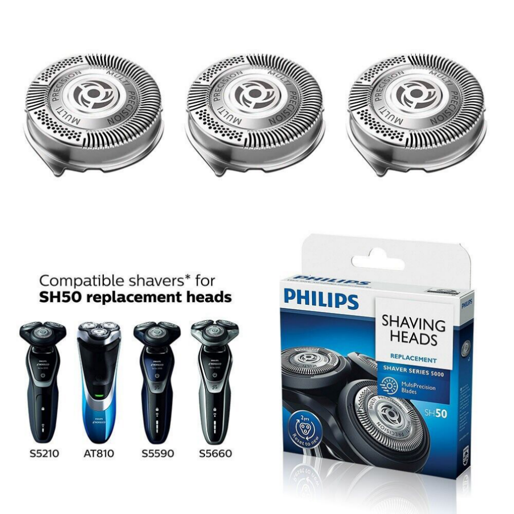 2 PACK Philips Norelco SH50 Shaving Heads Replacement Shaver Series ...