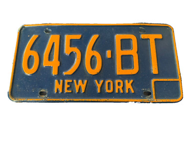 NEW YORK NY LICENSE PLATE Single 6456-BT | eBay