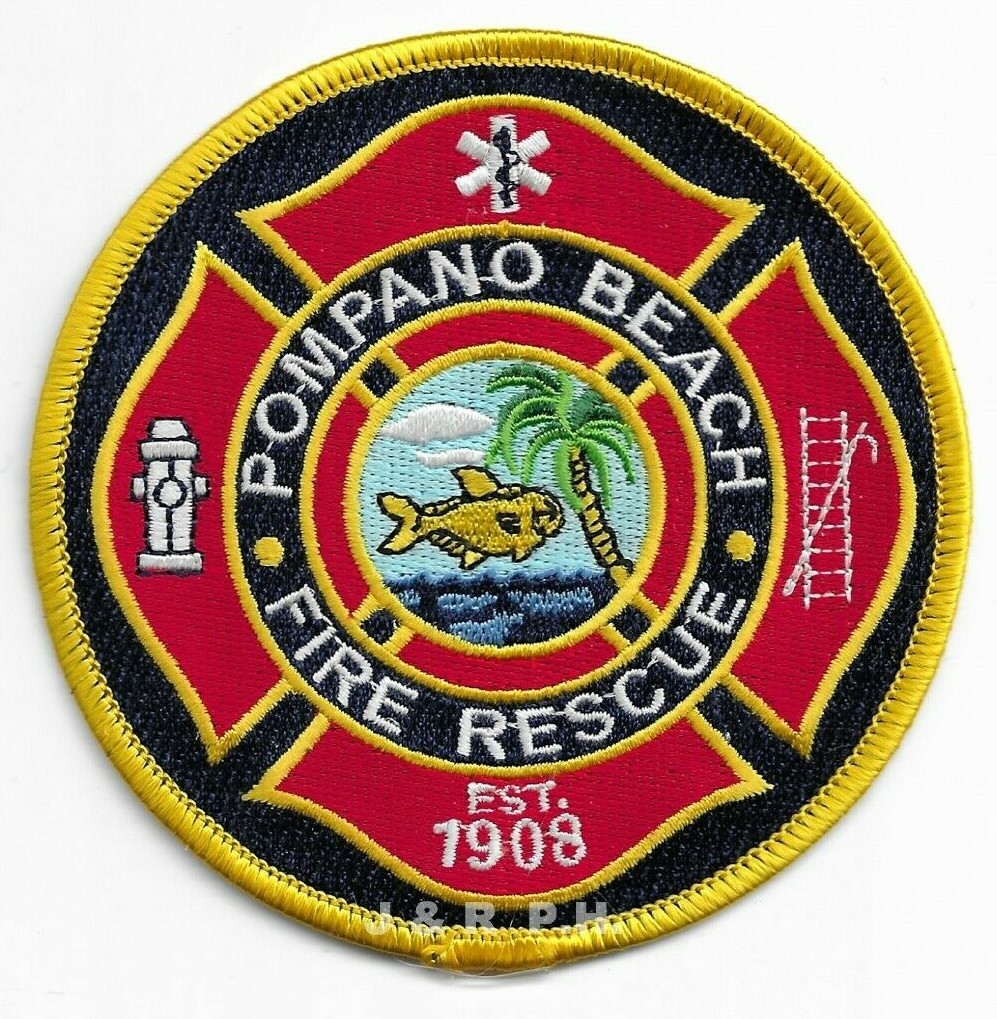 Pompano Beach Fire Dept. #3, Florida (4" round size) fire patch | eBay