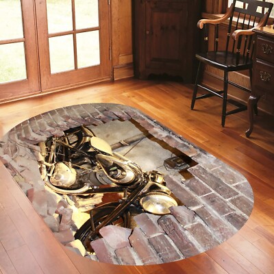 Old Motorcycle Rug, Nostalgia Motorcycle Rug, Gift for Him, Area Rug ...