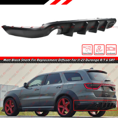 FOR 2011-2025 DODGE DURANGO R/T SRT MATT BLACK SHARK FIN REAR BUMPER ...