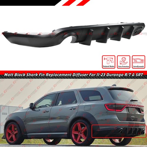 FOR 2011-2025 DODGE DURANGO R/T SRT MATT BLACK SHARK FIN REAR BUMPER ...