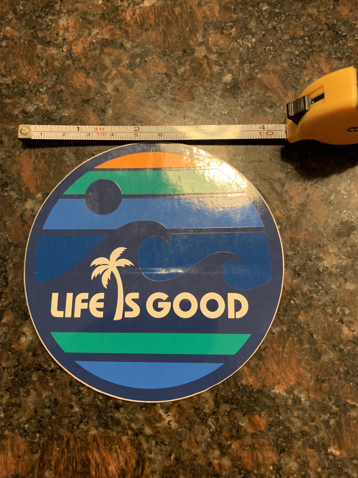 Life is Good Sticker/Decal Wave 4" Round Blues/Orange/Green/White New ...