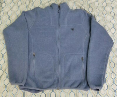 Women's Ariat Fleece Lined Jacket Light Blue Logo Equestrian Size ...