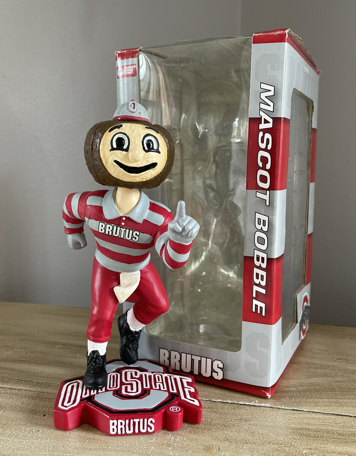 BRUTUS the BUCKEYE Ohio State Buckeyes “Logo Base” Mascot Nodder ...