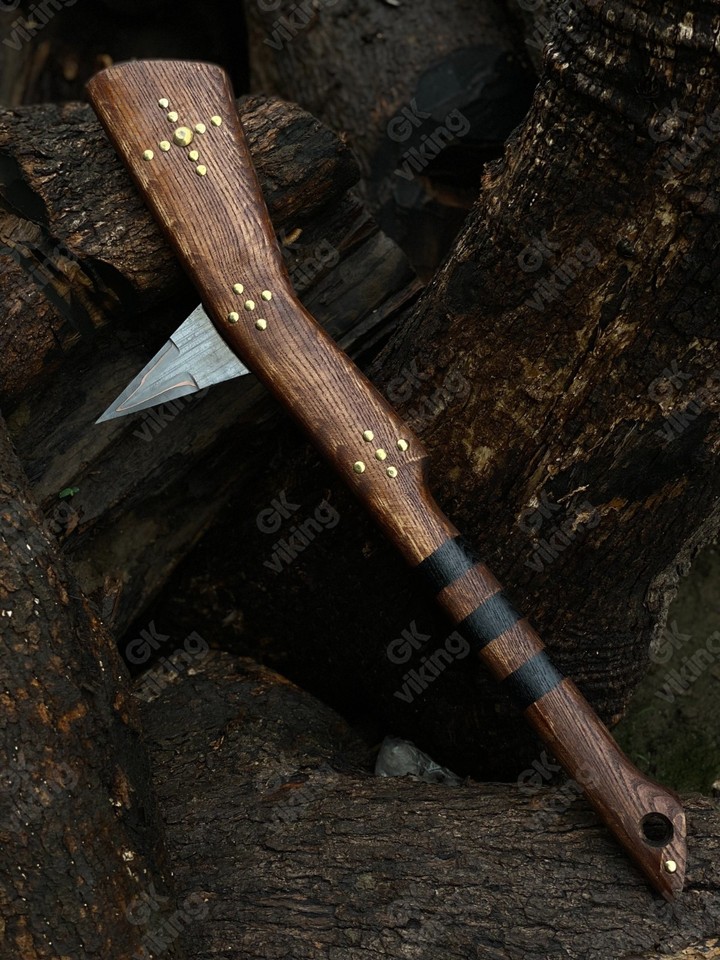 NATIVE AMERICAN GUN STOCK WAR CLUB HAND MADE WARRIOR CU MAI BLADE ...