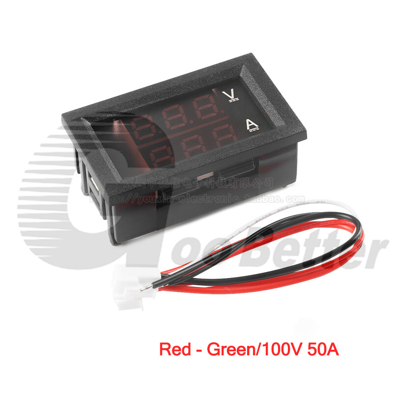 5-Wire DC Voltmeter Ammeter Panel Mount Amp Meter Red-Green Red-Blue ...