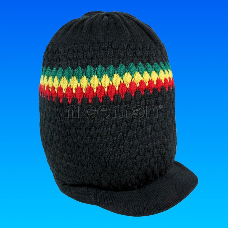 Natty Dreadlocks Rasta Hat Cap Peak Jamaica Caps Selassie Africa Marley ...