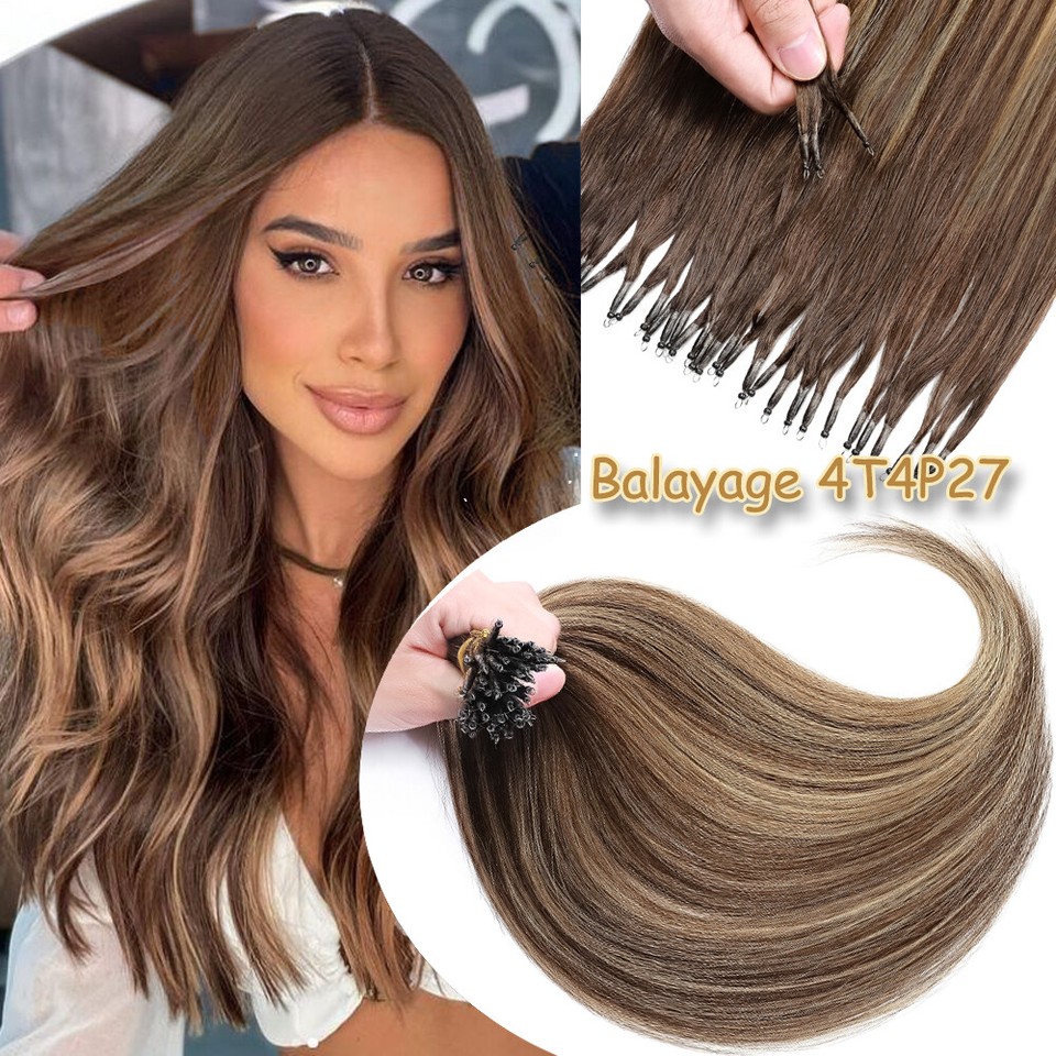 Highlight 200PCS THICK 100% Remy Human Hair Extensions Micro Loop Nano ...