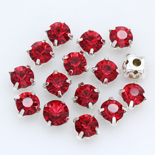 1440pcs 4mm Round Glass Crystal Rhinestone Sew on Silver Bottom Beads ...