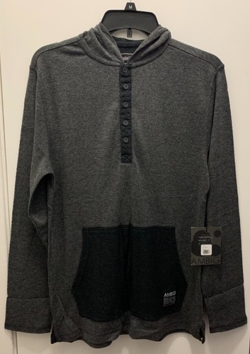 AMBIG AMBIGUOUS CLOTHING EASTMAN HOODED HENLEY LONG SLEEVE SHIRT MEN ...